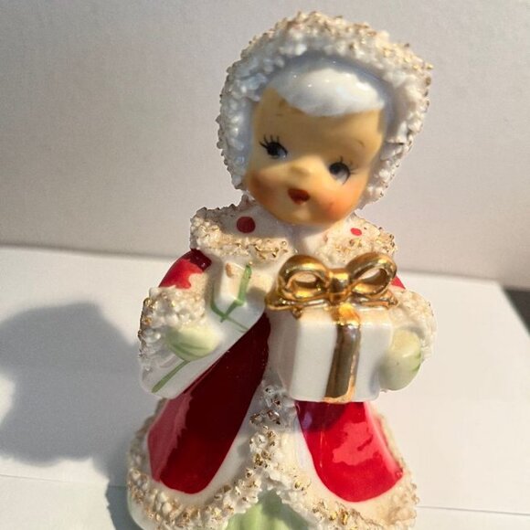 Lefton | Holiday | Vintage Early 95s Lefton Angel Bell Holding Packages ...